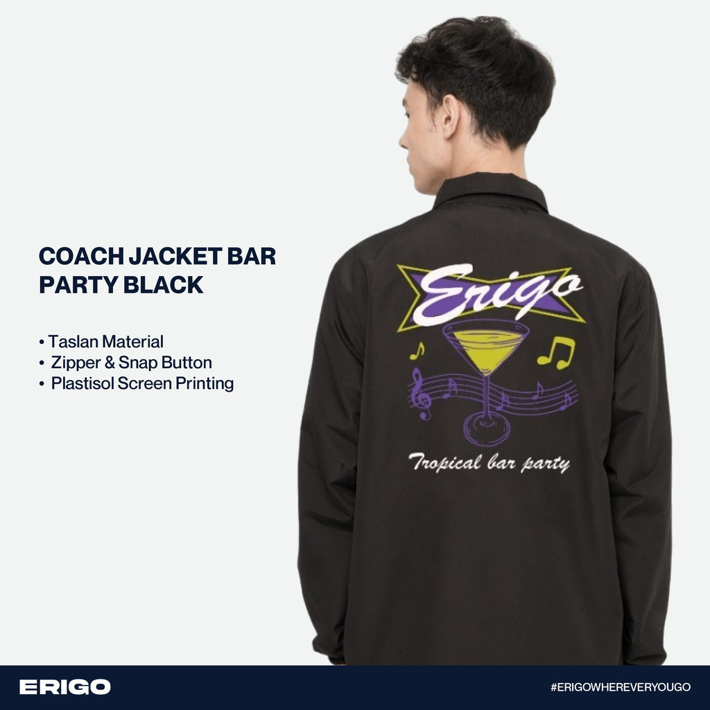Jual Erigo Coach Jacket Bar Party Black Unisex | Shopee Indonesia