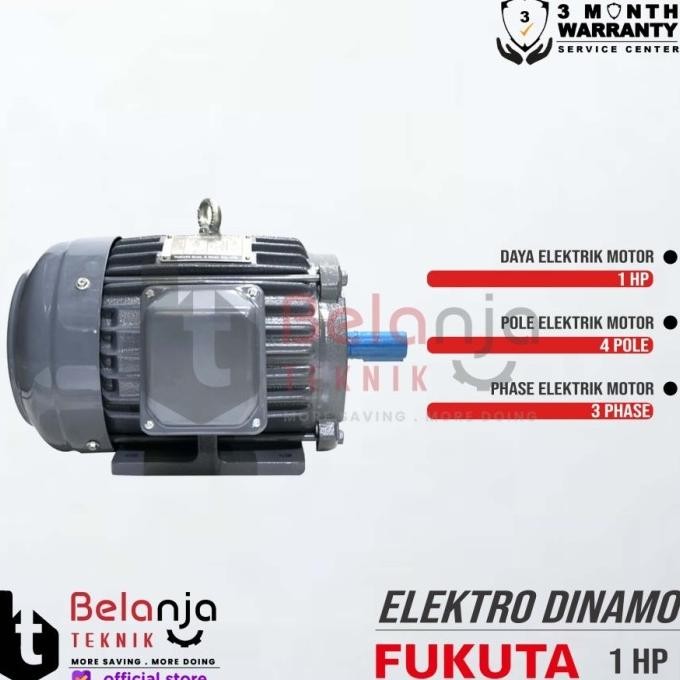 Jual Sale Fukuta Mesin Penggerak Dinamo 1 Hp 3 Phase 4 Pole Elektro Motor 1Hp | Shopee Indonesia