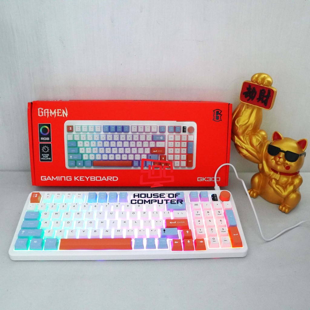 Jual KEYBOARD GAMING GAMEN GK300 94 KEY WITH KNOB PBT KEYCAPS MEMBRANE ...