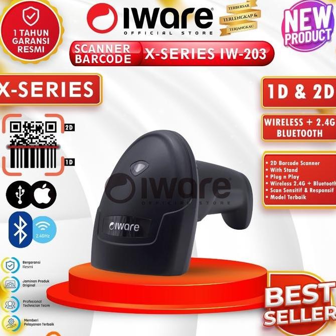 Jual BARCODE SCANNER IWARE X-SERIES USB BLUETOOTH WIRELESS 1D/2D ...