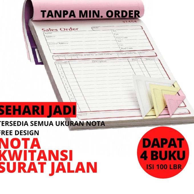 Jual Promo!! Custom Nota Isi 100 Lembar 1 2 3 Rangkap Ply Bon Surat ...