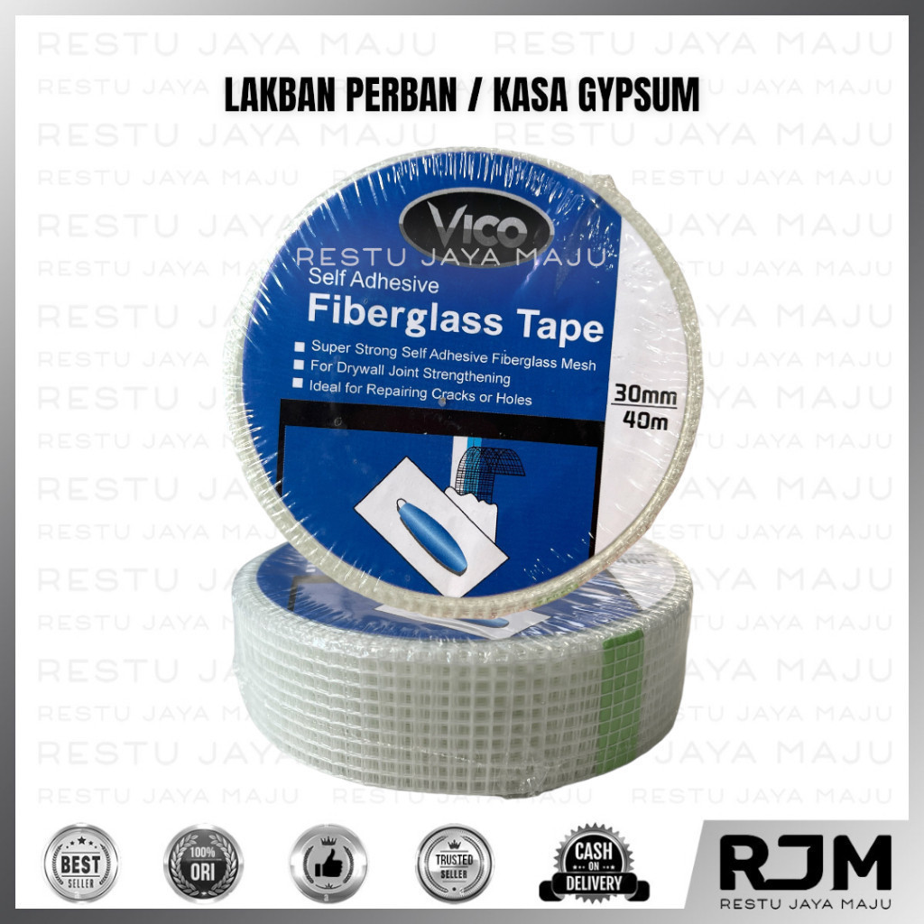 Jual [144 rol] VICO Perban Gypsum Lem Isolasi 35mm 50m Kasa Lakban ...