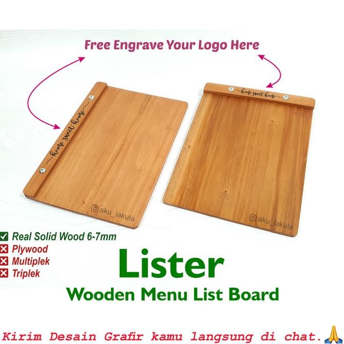 Jual Murah!! Free Grafir Wooden Menu Board A4 / Papan Menu Kayu Cafe ...