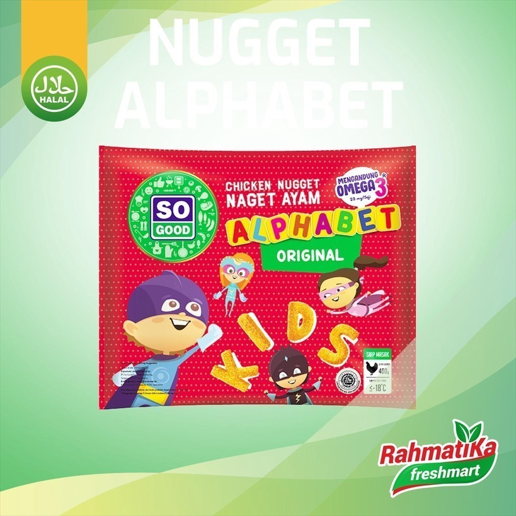 Jual So Good Chicken Nugget Alphabet / Naget Ayam 400 gr (Frozen Food ...