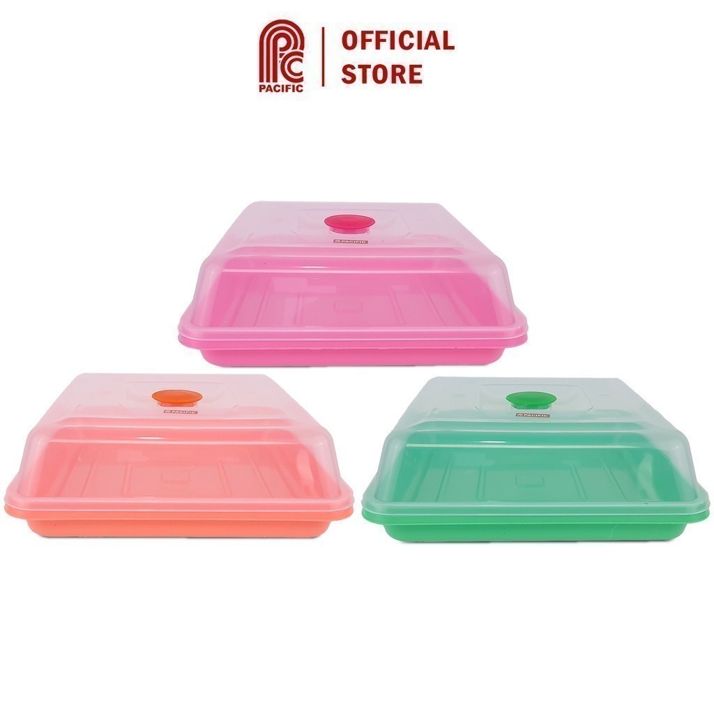 Jual PACIFIC Tempat Kue Segi Plastik 1 Pcs Vanessa Cake Storage Wadah ...