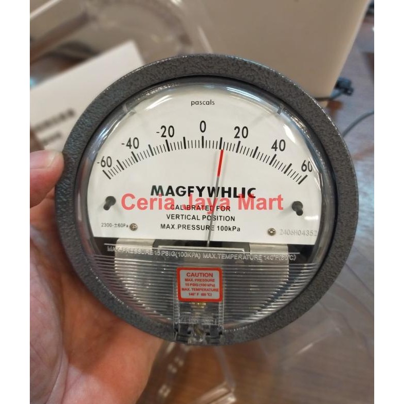 Jual Magnehelic Pressure Gauge -60 sd +60 Pascal / Vacuum Differential Pressure Gauge MAGFYWHLIC ...