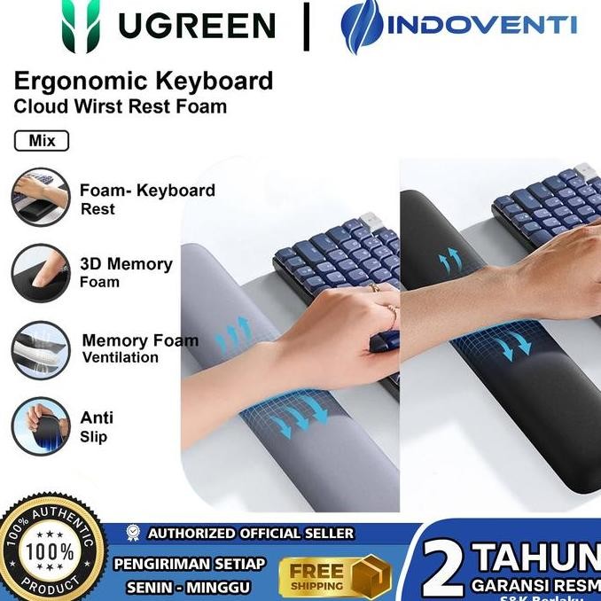 Jual Ugreen Ergonomic Keyboard Wrist Rest Soft Memory Foam Mouse Pad ...