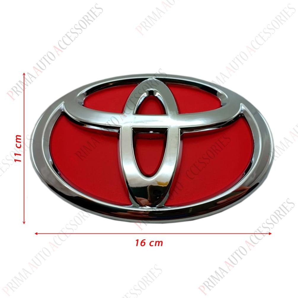 Jual we-53 Emblem Logo Mobil TOYOTA 16 Cm Warna Merah Hitam Original ...