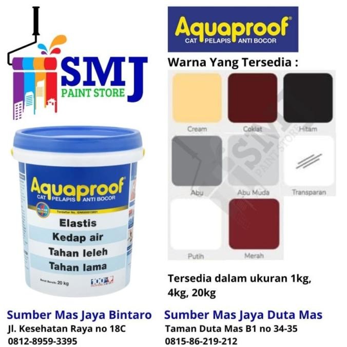 Jual CAT PELAPIS ANTI BOCOR, AQUAPROOF KEMASAN 1 KG murah | Shopee ...
