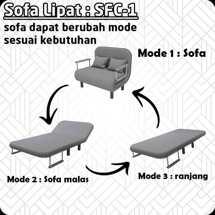 Jual Laris Unik Shop -Sofa Bed Lipat 80CM Minimalis Sofa Lipat Tidur Sofa Bed Kursi Tamu Santai ...
