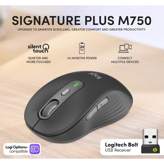 Jual Logitech Signature Plus M750 Multi-Device Silent Mouse Bluetooth ...