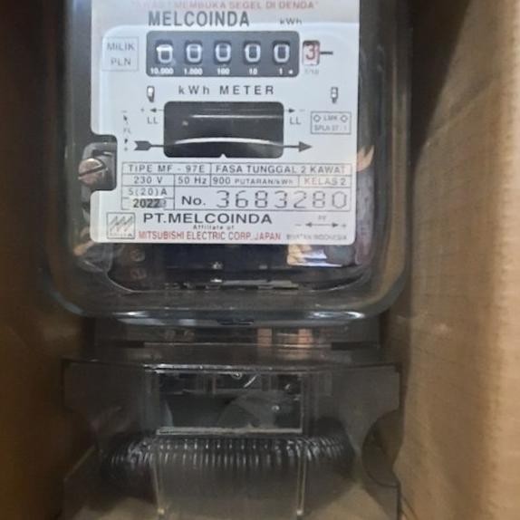 Jual kwh meter merk Melcoinda 5/20A 1 phasa include dudukan MCB | Shopee Indonesia