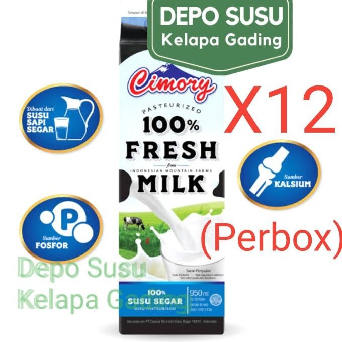 Jual Murah Susu Cimory 100% Fresh Milk 950Ml X12 ( Perkarton ...