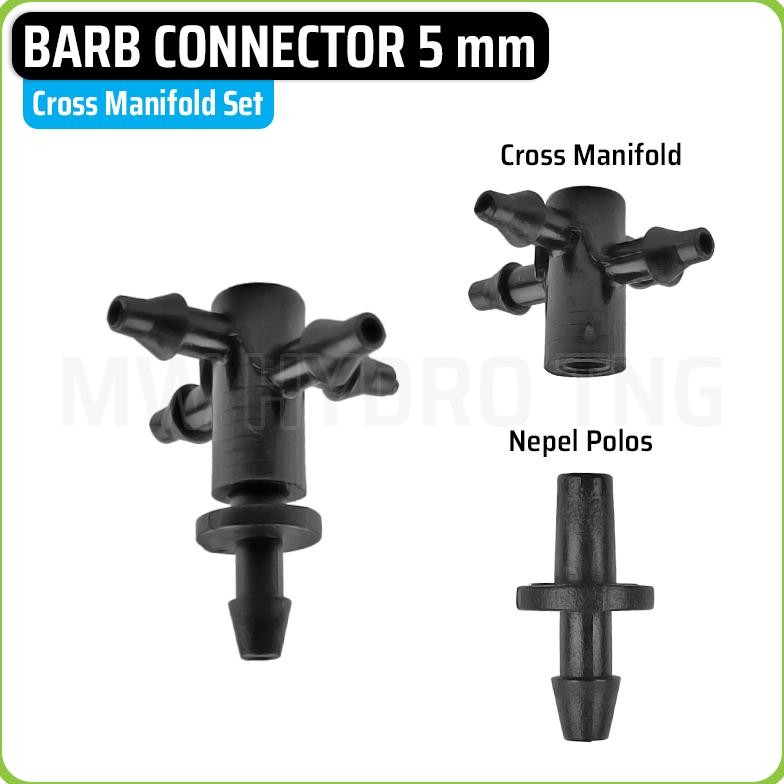 Jual Promo Cod Barb Connector 5 Mm - 4-Way Manifold Set | Konektor ...