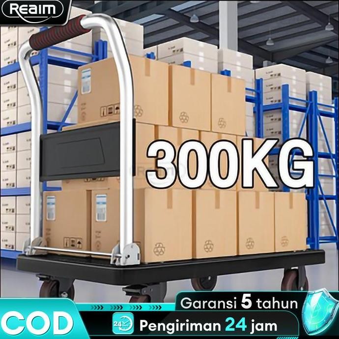 Jual Reaim Handtruck 500 kg Lipat Hand Truck Folding Cart Silent Wheel ...
