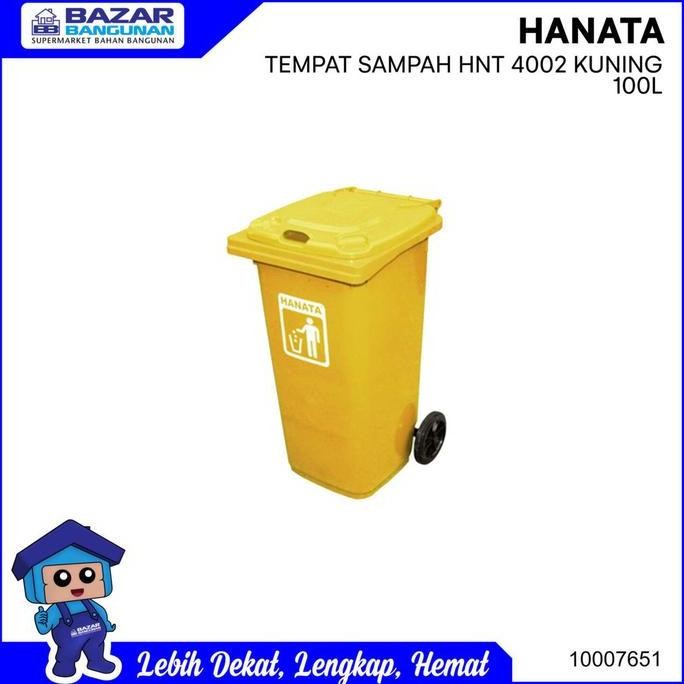 Jual Grosir Hanata - Tong Tempat Sampah Dustbin Roda Gerobak Hnt 4002 / Hnt4002 Kuning 100 Liter ...