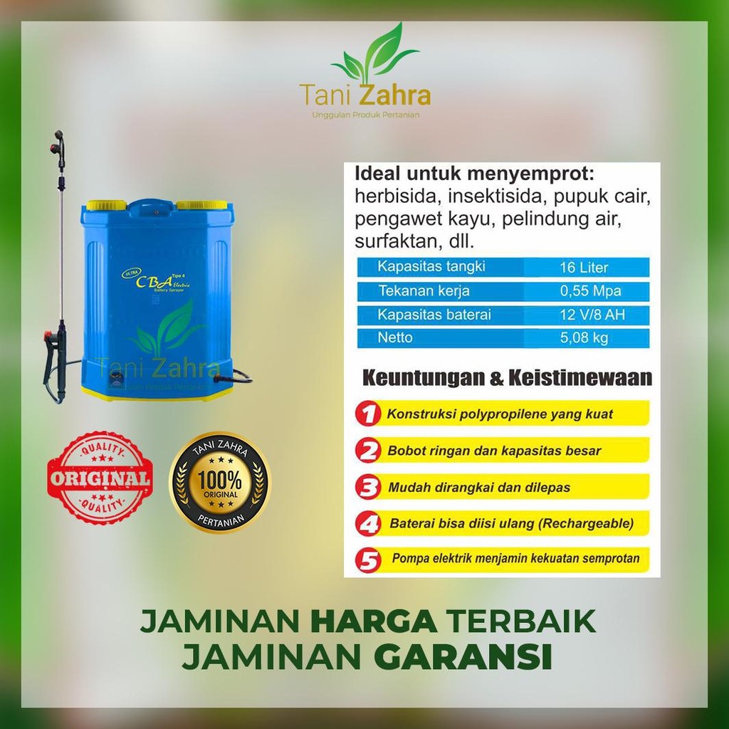 Jual Tangki Tengki Sprayer 16L Liter Elektrik Electric 16 Liter Cba ...