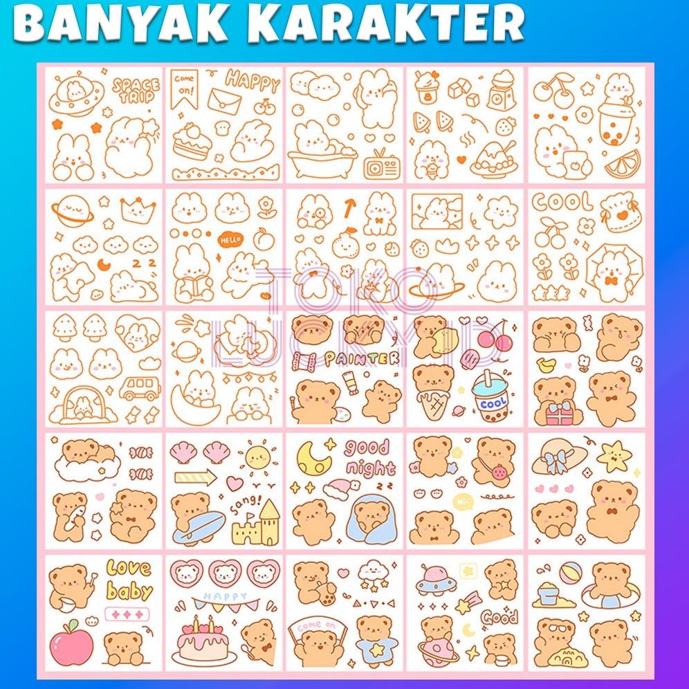 Jual Rt-342 Stiker Lucu Anak Mini Sticker Bening Pvc Dekorasi Tumblr ...