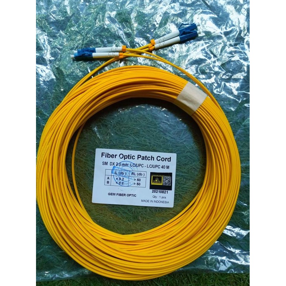 Jual LC - LC 40 Meter Duplex Singlemode 2mm Patchcord Kabel Fiber Optic ...