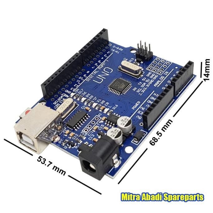 Jual Arduino UNO R3 ATMega328P ATMega328P-AU Development Board | Shopee ...