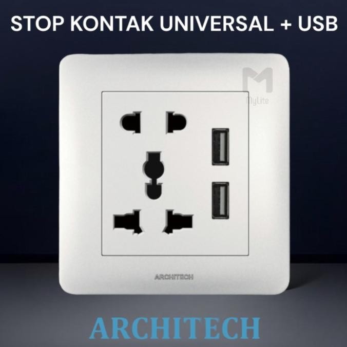 Jual Terjangkau Saklar Lampu Architech Infinity White A63 Putih Stop Kontak Uni + Usb | Shopee ...