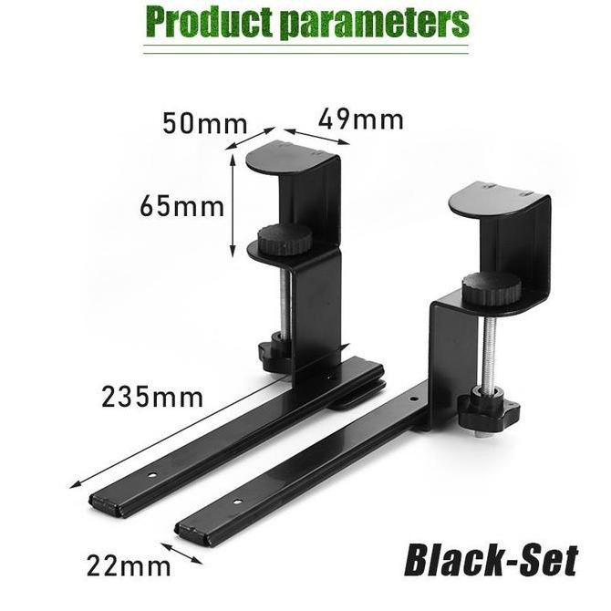 Jual Bracket Jepit Meja Untuk Underdesk Keyboard Rail Bahan Baja ...
