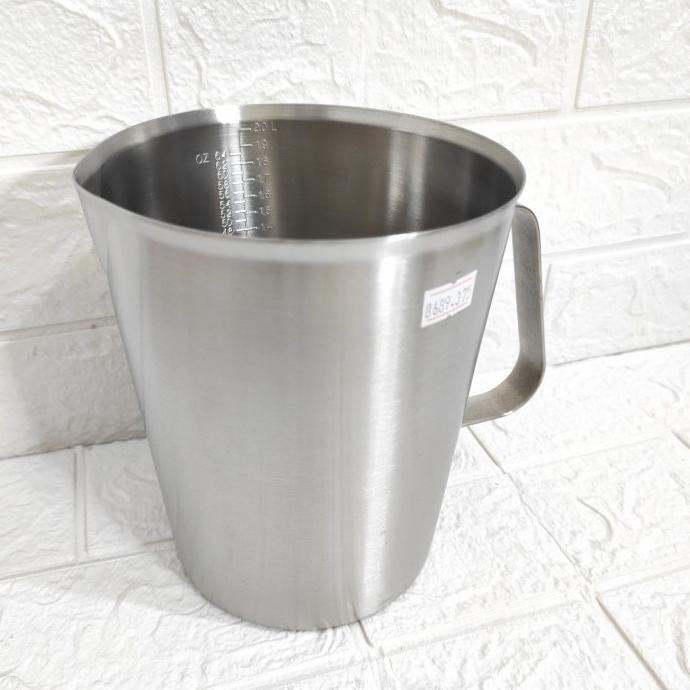 Jual TEBAL Gelas Ukur 2Liter Stainless Measuring Cup Jug Mug Takaran ...