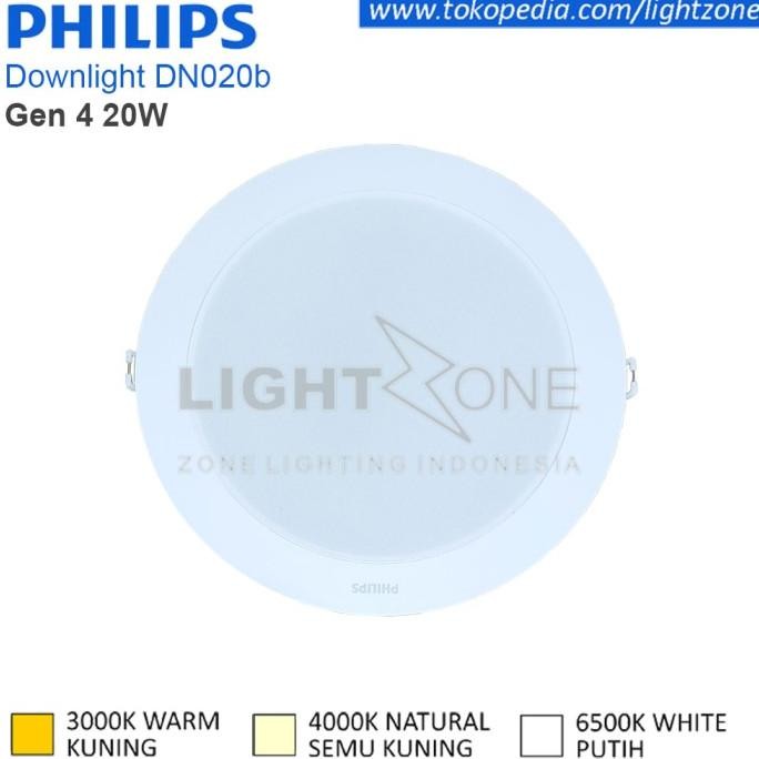 Jual Lampu Downlight LED Philips DN020B Gen 4 20 Watt 20W | Shopee ...