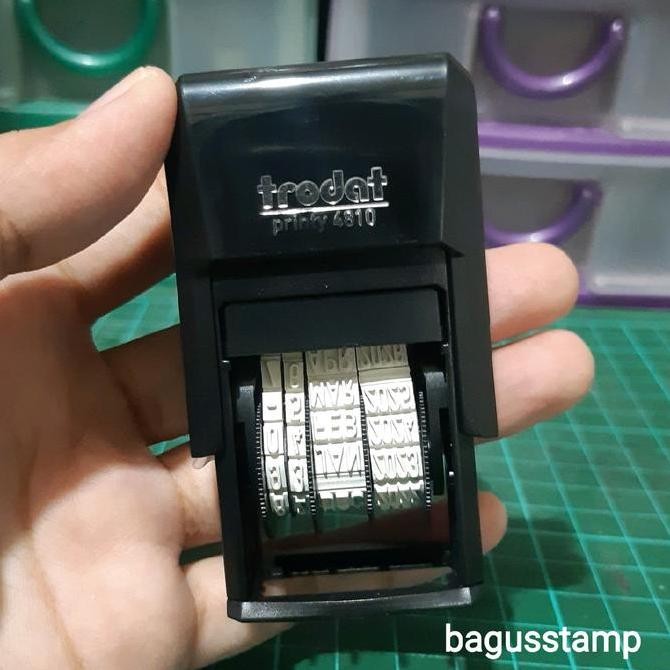 Jual Stempel Tanggal Otomatis Self Ink Trodat 4810 Plastik Hitam Merah ...