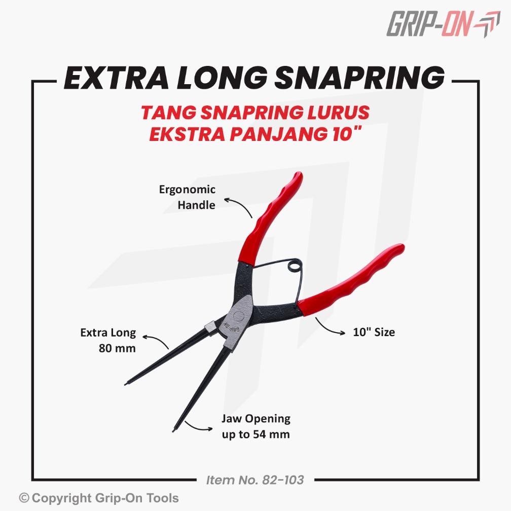 Jual new !!! Grip-On Extra Long Snapring Straight Internal 10" - Grip ...