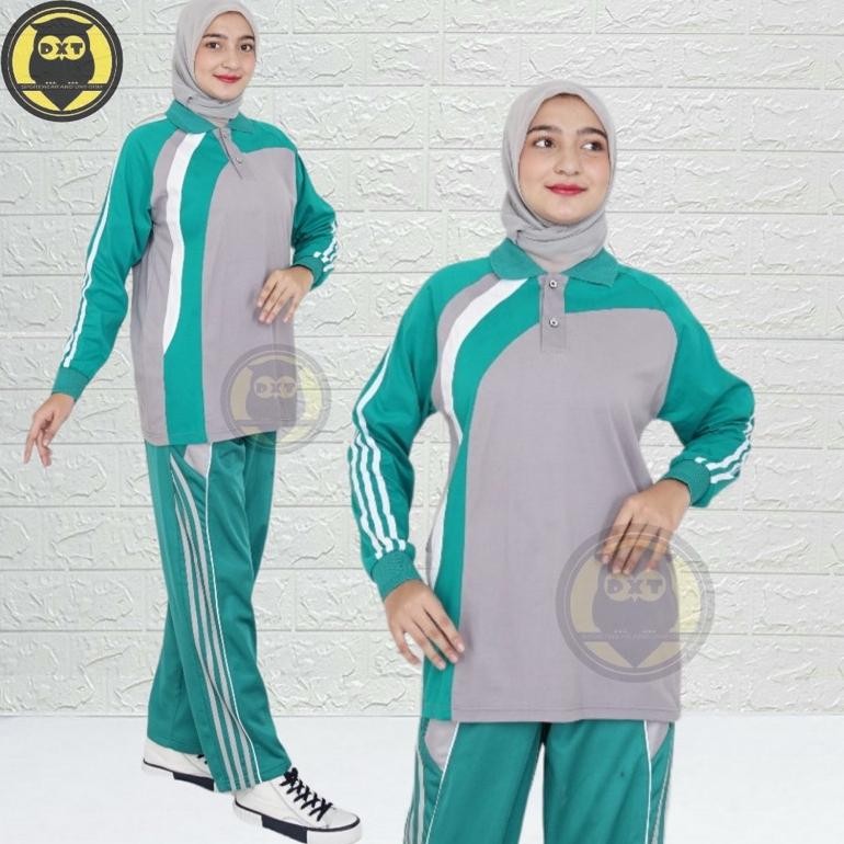 Jual New Setelan Olahraga Wanita Pria Lengan Panjang / Baju Senam Wanita 1 Set / Kaos Olahraga ...