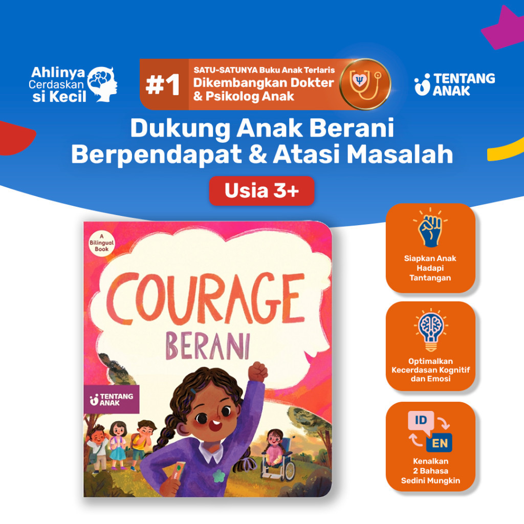 Jual Tentang Anak - Board Book Bilingual Courage | Berani | Buku Cerita ...