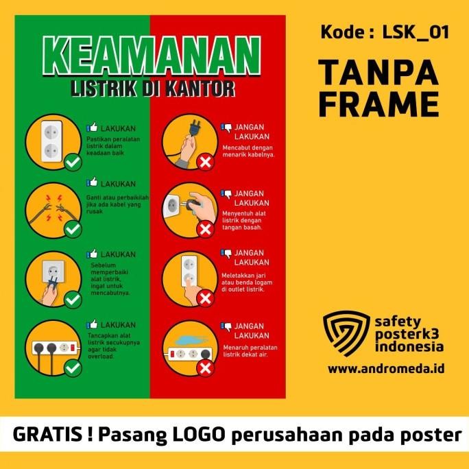 Jual Safety Poster K3 : Keamanan Listrik Di Kantor | Shopee Indonesia
