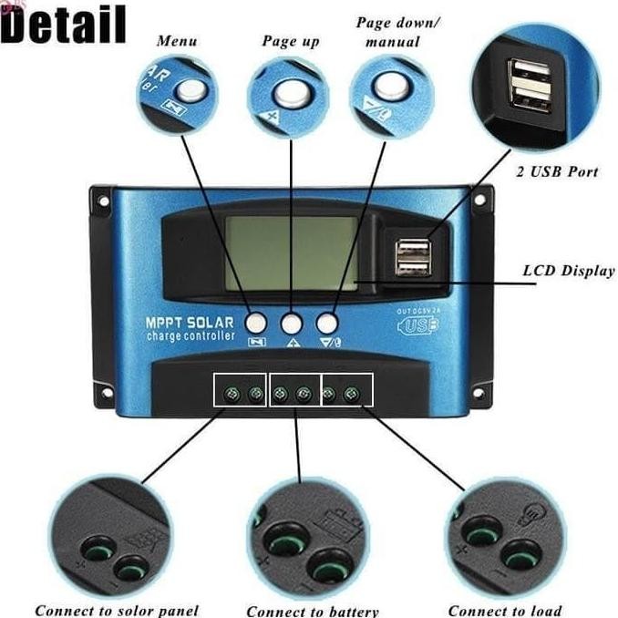Jual SOLAR CHARGER CONTROLLER MPPT 50A 12V 24V PANEL SURYA MPPT 50A SCC ...