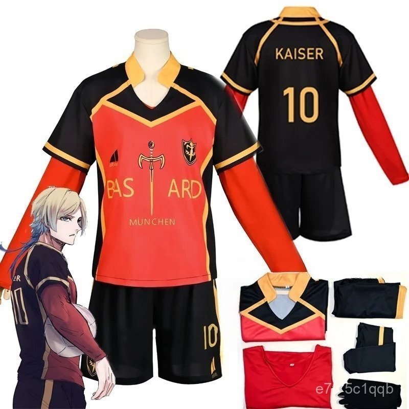 Jual Anime Blue Lock Michael Kaiser Cosplay Costume Red Uniform Team ...