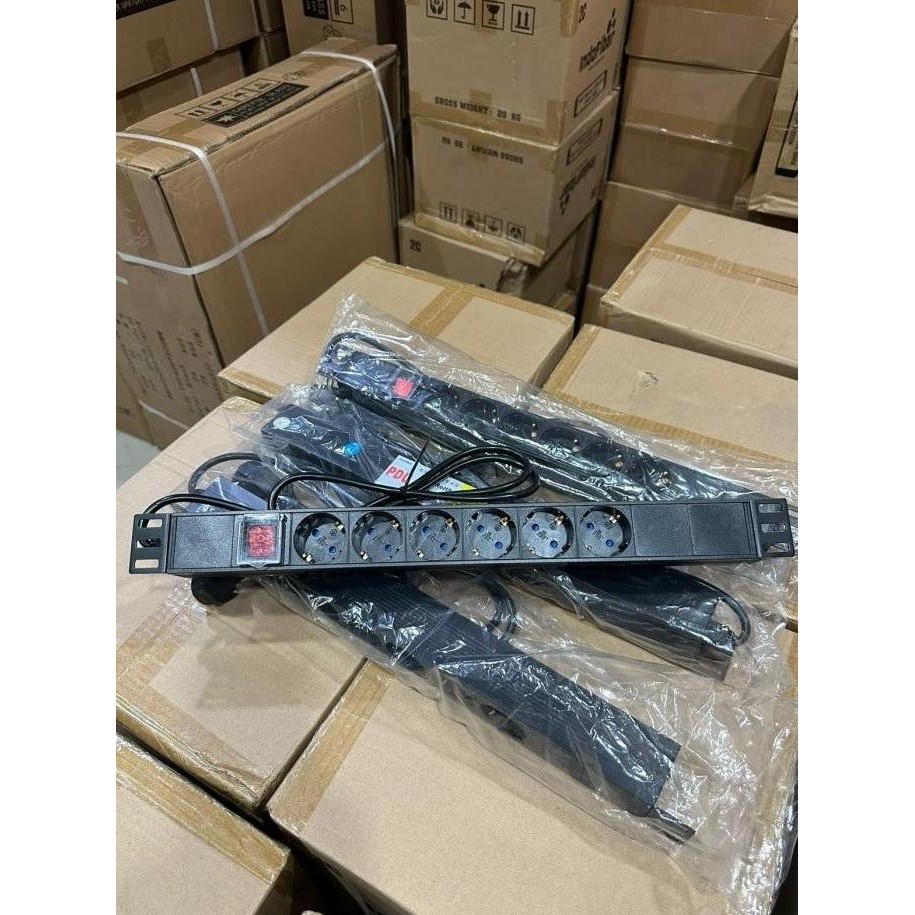 Jual NEW Power Distribution Unit 6 OUTLET + Switch On/Off / Rack server ...