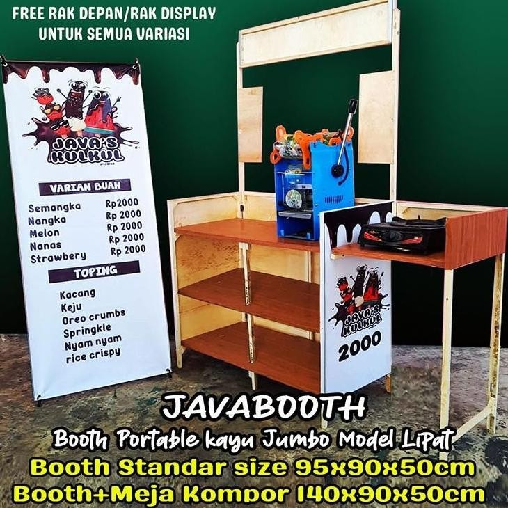 Jual Booth Portable Kayu / Gerobak Lipat / Meja Lipat / Bonus Rak Depan ...