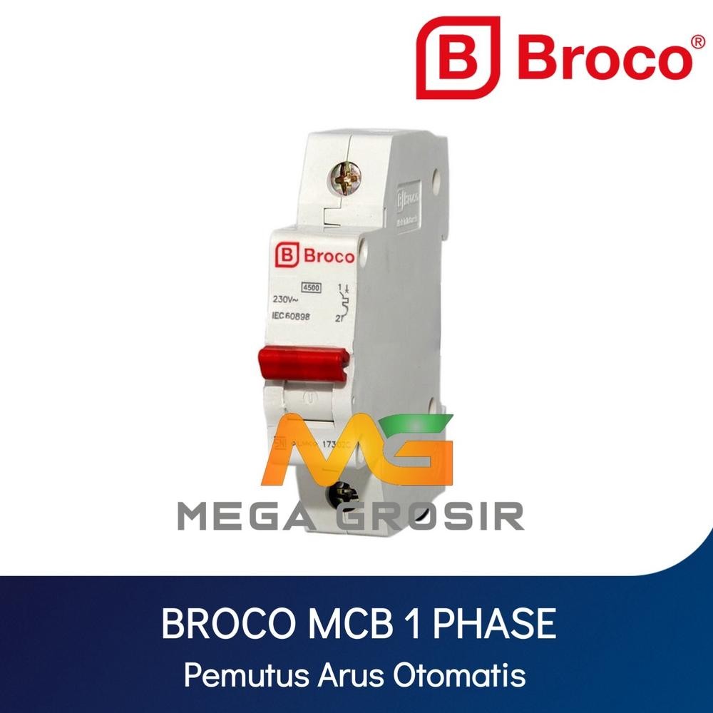 Jual MCB Broco 1P 2A 4A 6A 10A 16A - Mini Cricuit Breaker 1 Phase 2 4 6 ...