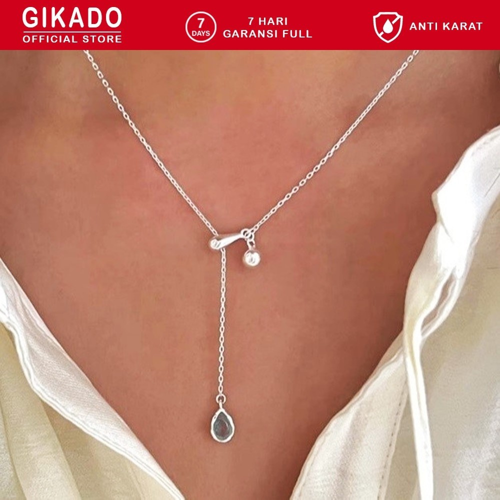 Jual Gikado Kalung Perak 925 Liontin Air Mata Biru Desain Elegan dan ...