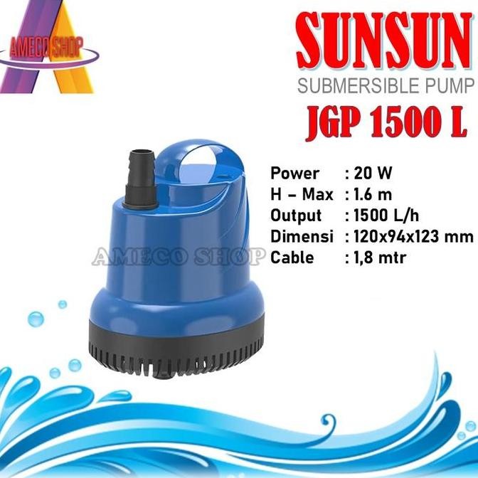 Jual NEW SUNSUN JGP 1500 Submersible Water Pump Pompa Air Celup Kolam ...