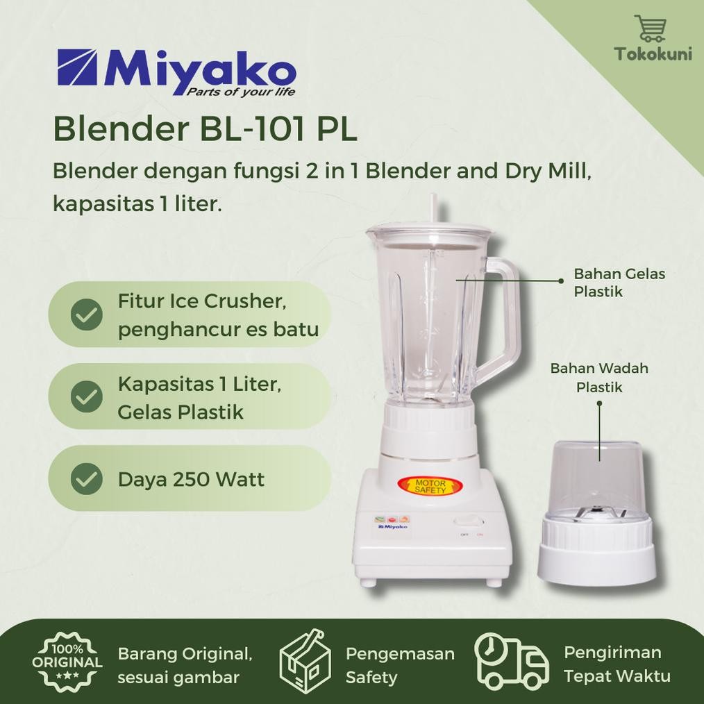 Jual Miyako Blender BL101PL / Pelumat Juicer BL-101PL Kapasitas 1 Liter ...
