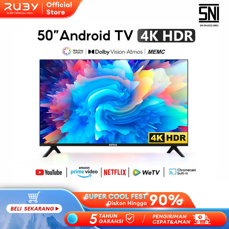 Jual Android TV 50 inch 4K Google TV - Netflix/YouTube - MEMC - HDR10 ...
