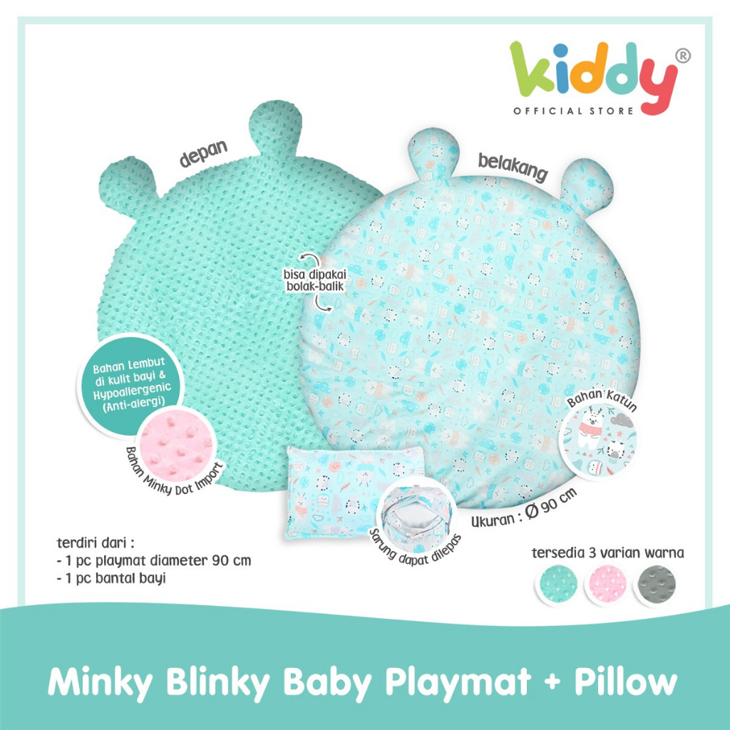 Jual Kiddy Minky Blinky Baby Playmat + Pillow / Matras + Bantal ...