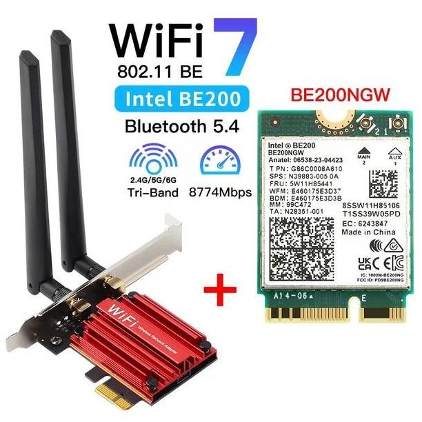 Jual Intel Wifi 7 BE200 Pci Express Pcie pci-e card dual band ac be BT 5.4 | Shopee Indonesia