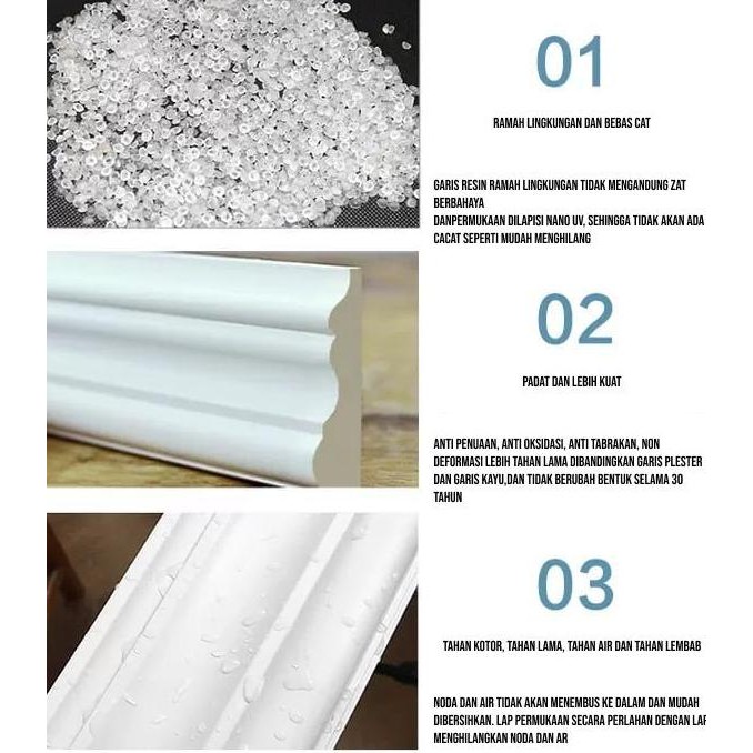 Jual LAIV Wall Moulding PVC List Dinding Lis Profil Ukiran Dinding ...