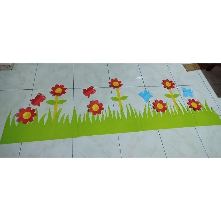 Jual Hiasan Dinding Bawah Papan Tulis Kelas Bunga dan Rumput | Shopee ...