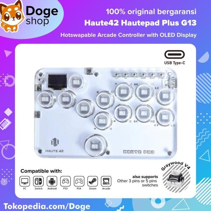 Jual TERBARU - Haute42 Hautepad Plus Hitbox Arcade Fight Stick G13 T16 ...