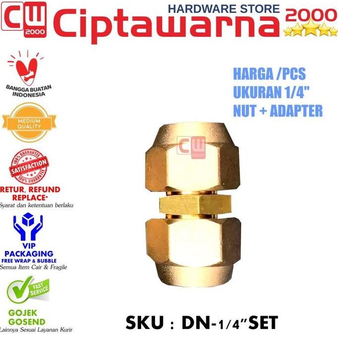 Jual }}}}}}] Double Nipple nepel set sambungan pipa tembaga 1/4 selang ac | Shopee Indonesia