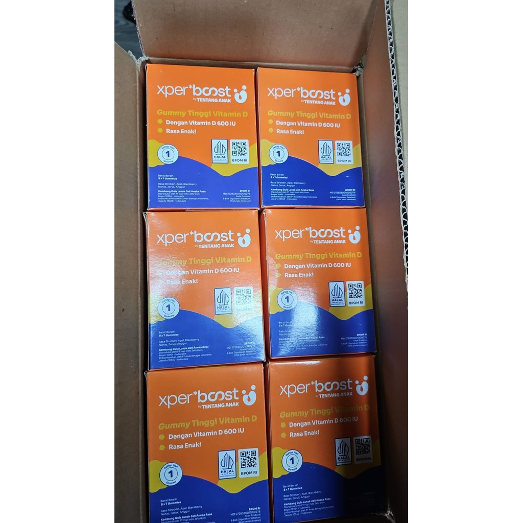 Jual Paket 1 BOX dan DUS Xper Boost 7 GUMMY Vitamin D 600 IU Anak dan ...