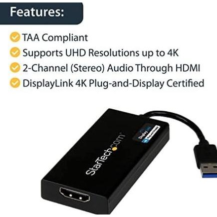 Jual Startech.Com Usb 3.0 Hdmi Adapter 4K 30Hz Displaylink Macbook M1 ...